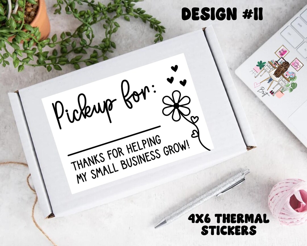 4x6 Thermal Packaging Stickers - Design #11-pick up for - Flower Design ...
