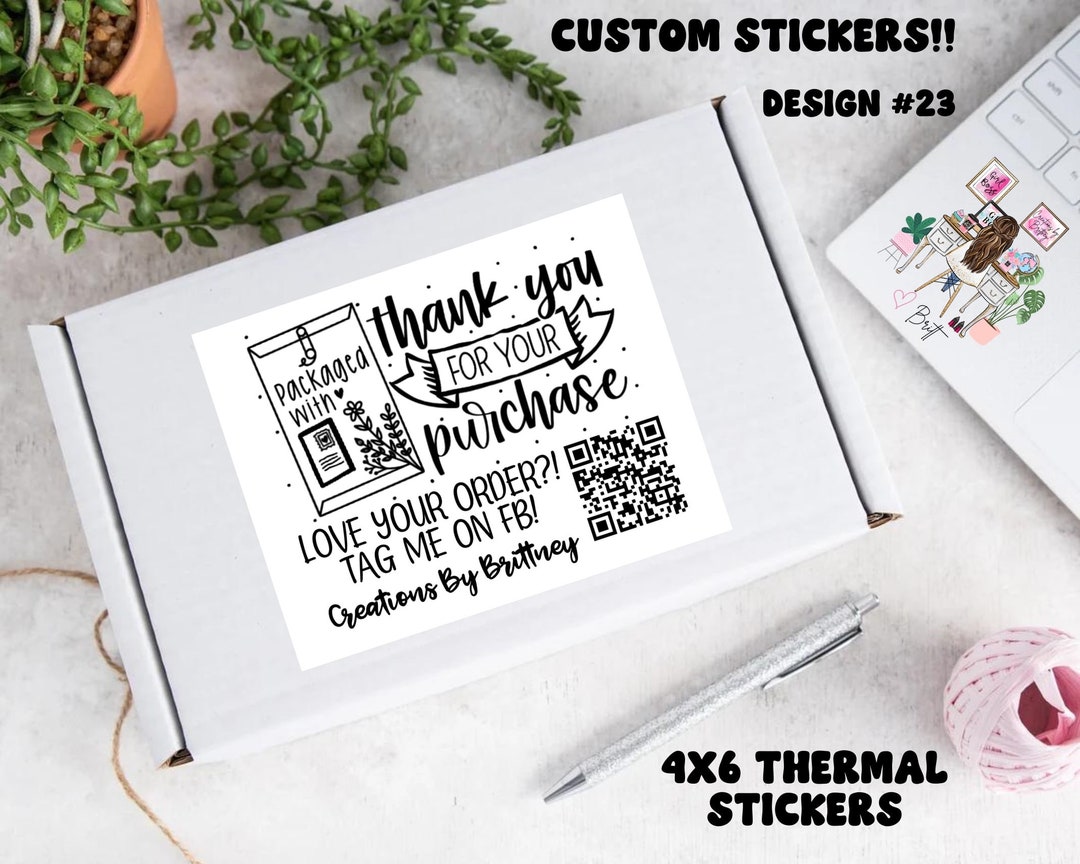 4x6 Thermal Packaging Stickers - Design #23 CUSTOM Thank You - Etsy