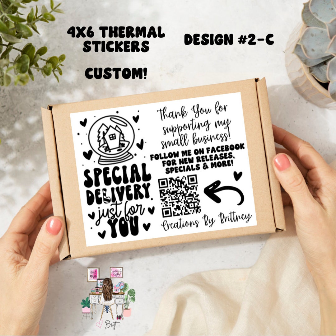 4x6 Thermal Packaging Stickers - Design #2-c CUSTOM Info - Etsy