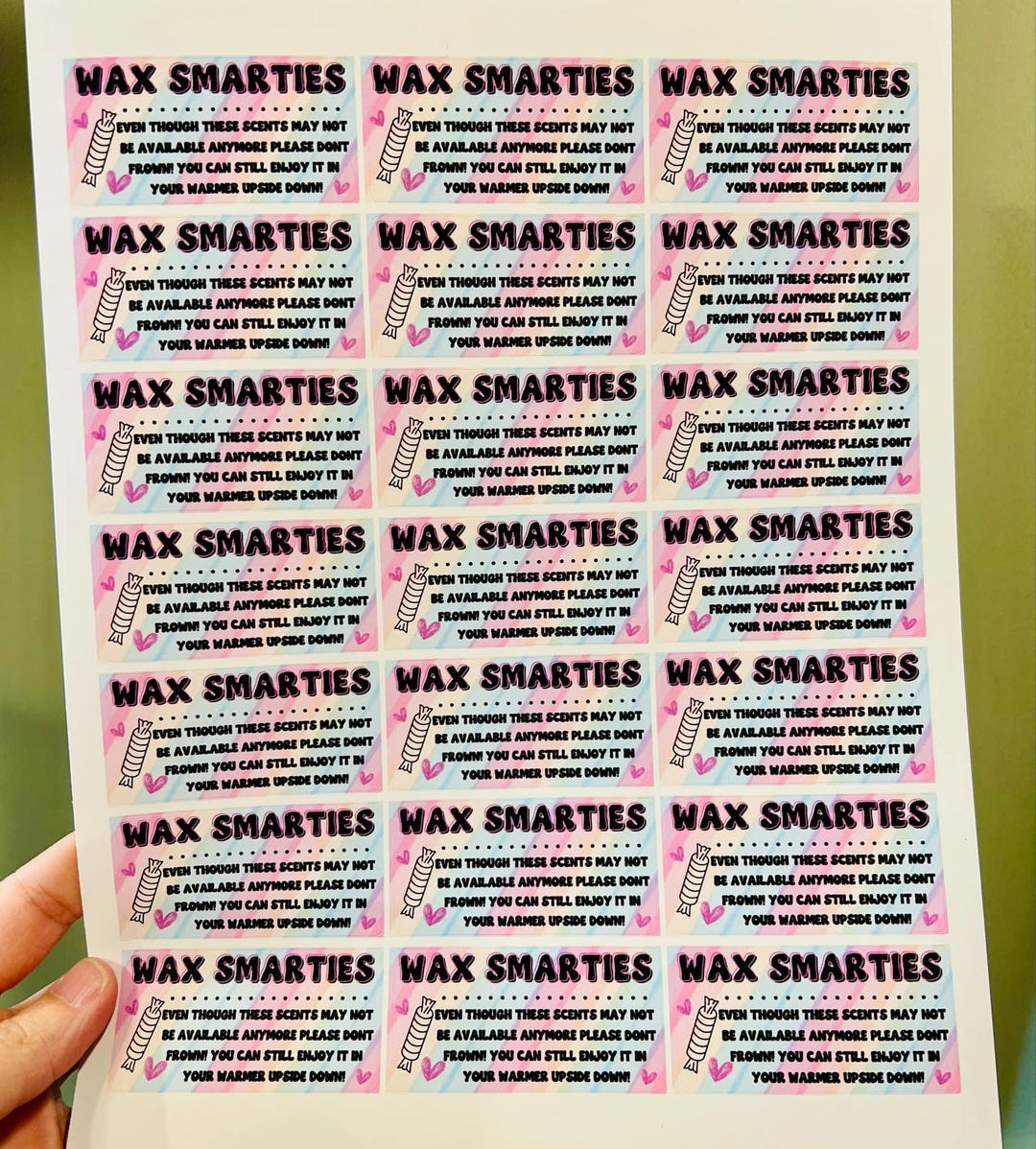 Wax Smarties Stickers - Etsy