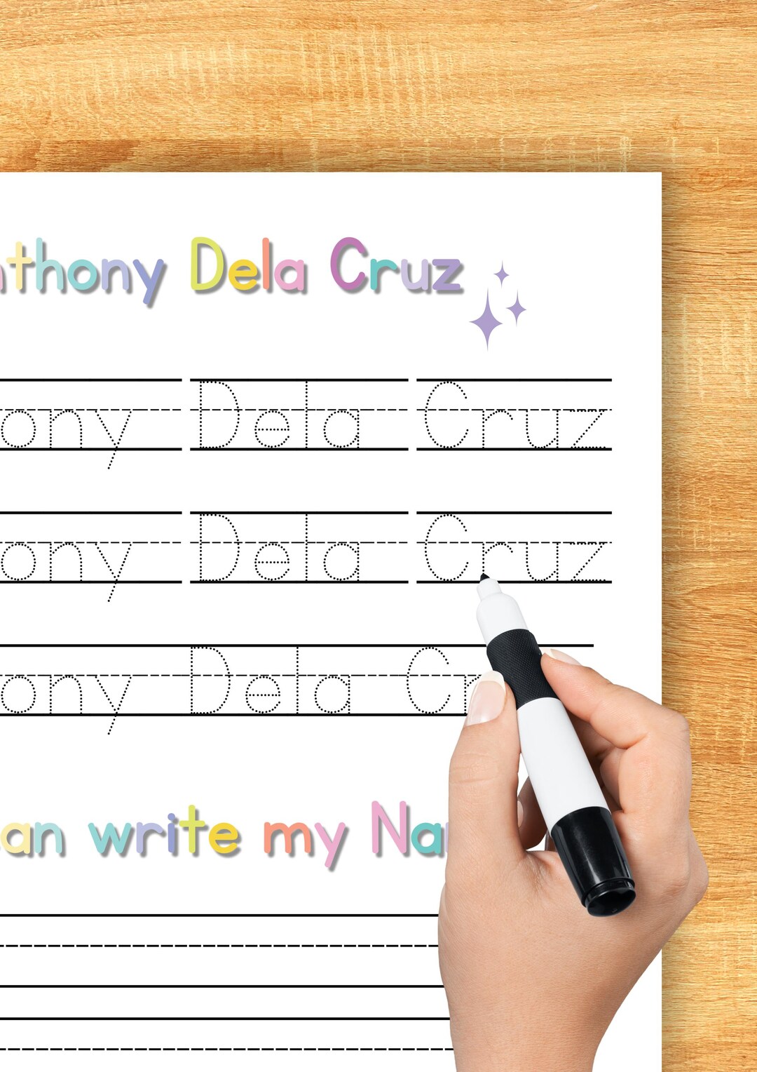 Personalized Tracing Name, Custom Made Tracing Worksheet, Digital ...