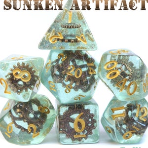 Sunken Artifact Dice Steampunk Dice Set With Gear Inclusions - Etsy
