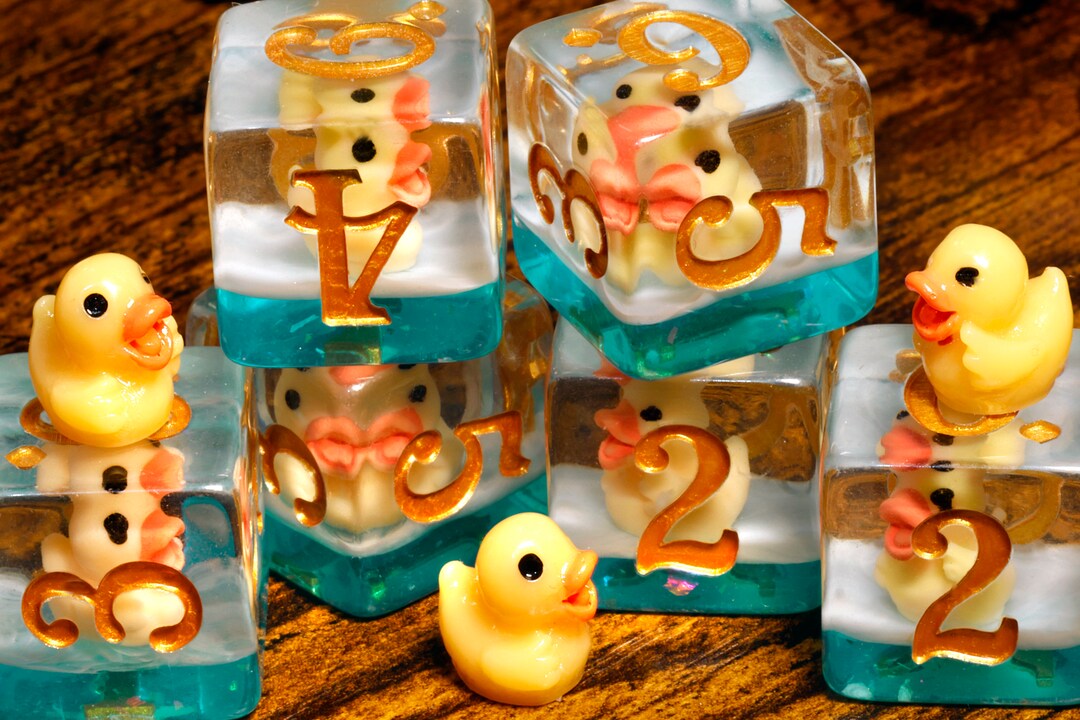 Yellow Duck D6 Dice , Transparent With Yellow Ducklings Inside, Dnd ...