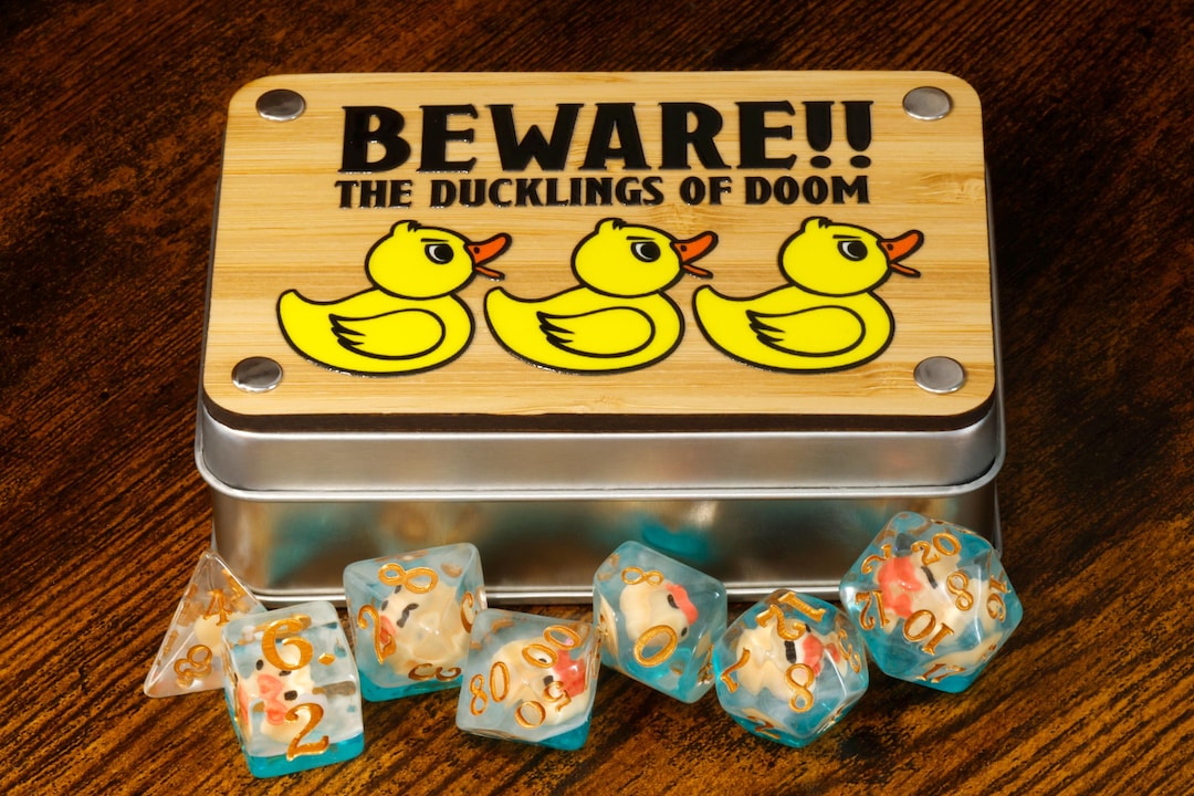 Ducklings Dice Set and Box – Beware !! the Ducklings of Doom, Dice With ...