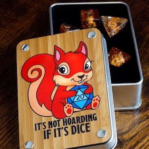 It's Not Hoarding If It's Dice Box and Squirrel Dice Set, Transparent With Little Squirrels ...