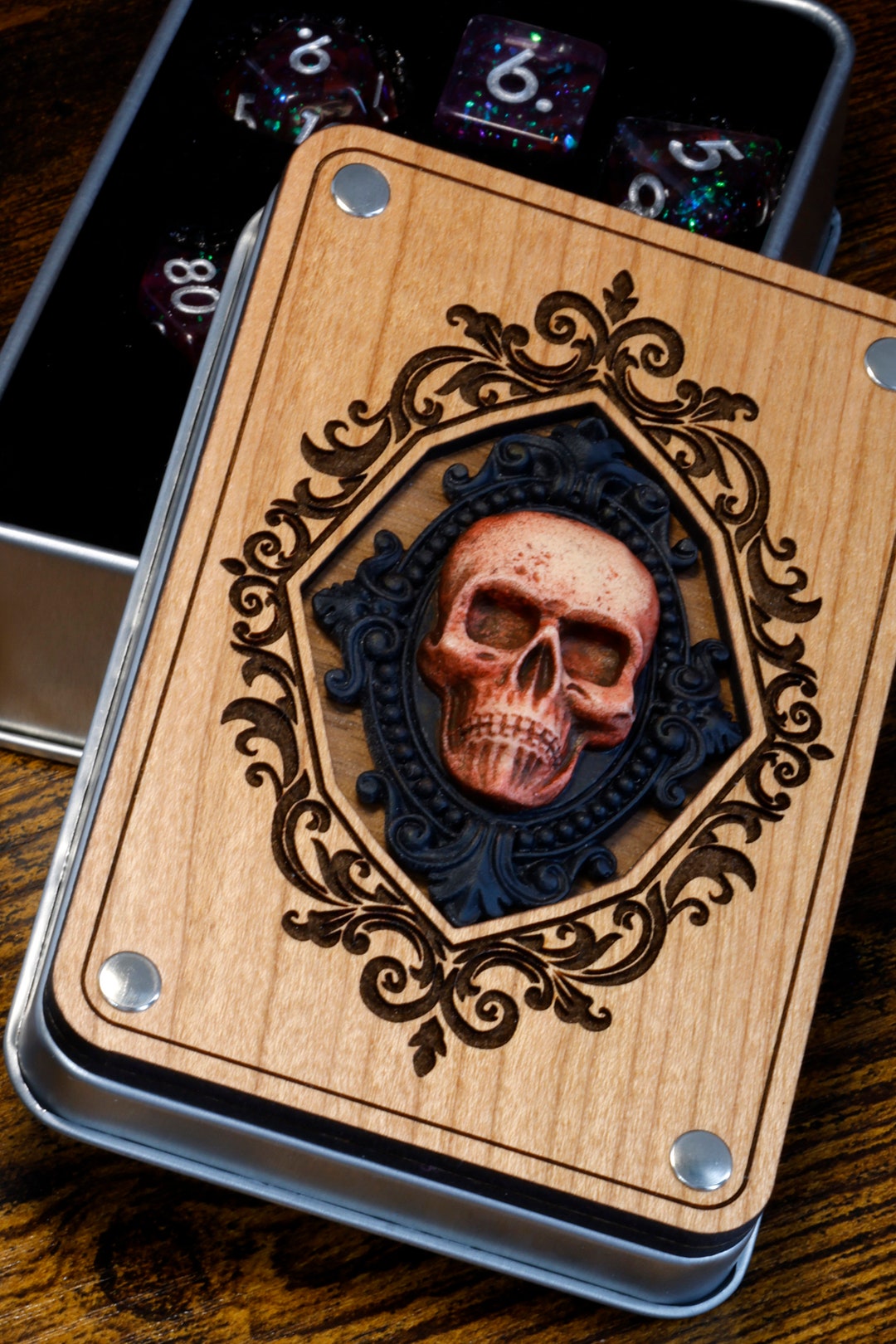 Necromancer's Dice Box & Blood Moon Shimmer Set Translucent Glitter ...