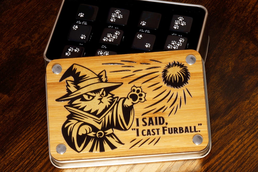 I Cast Furball Dice Box and D6 Dice - Dice Dnd, for Dungeons and ...