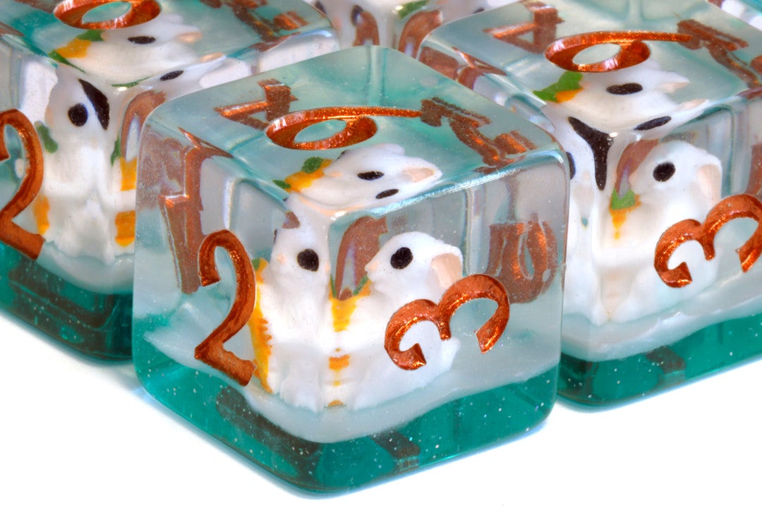 Bunny's Boon D6 Dice - Rabbit-themed, Perfect for Tabletop Games and ...