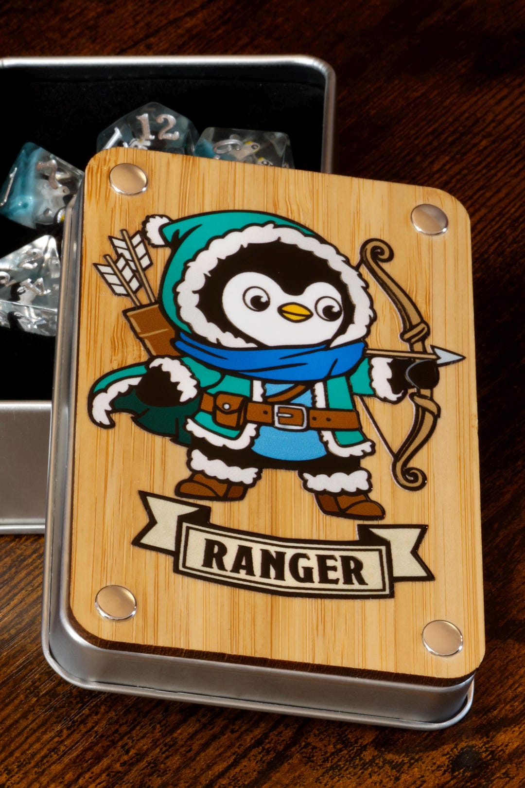 Penguin Ranger Dice Box & Set – Blue Icy Layer Dice With Adorable ...