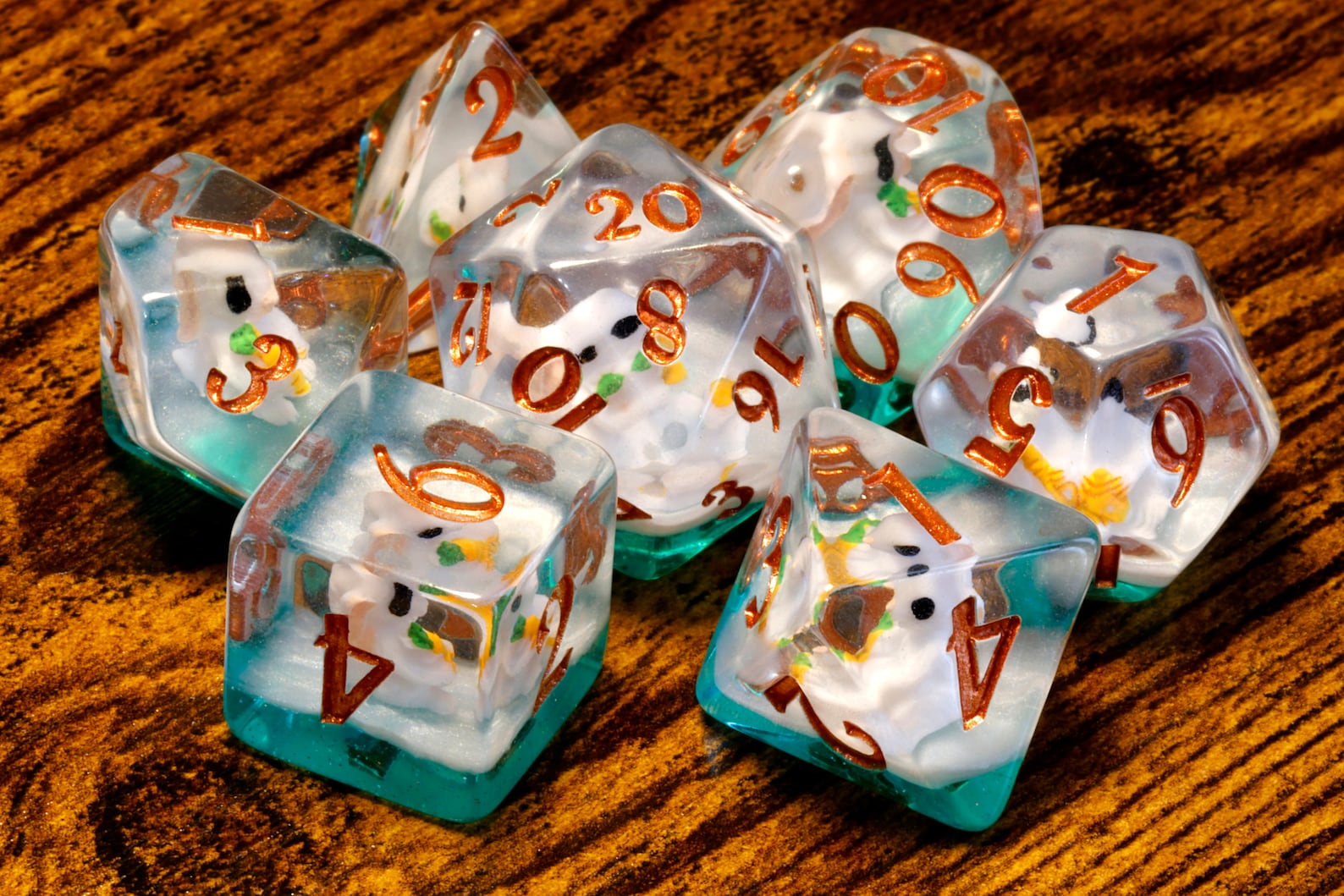 Rabbits of Doom Dice Set and Box – Small Rabbit Holding a Carrot, Fun ...