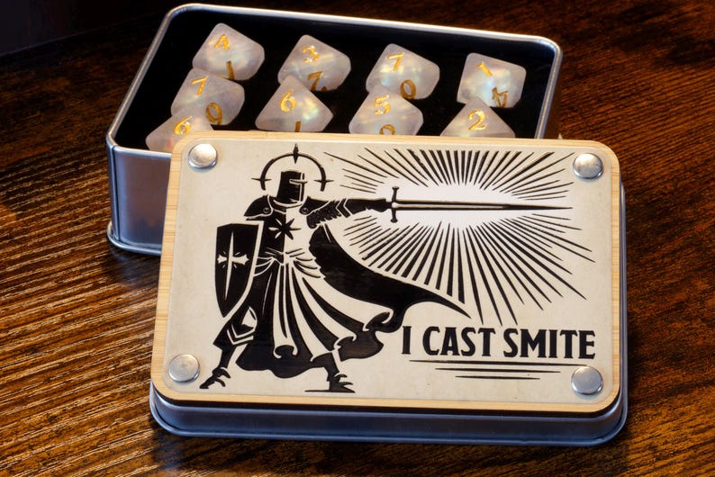 Paladin Smite D8 Dice Set & Decorative Box – Frosted White for Paladin ...