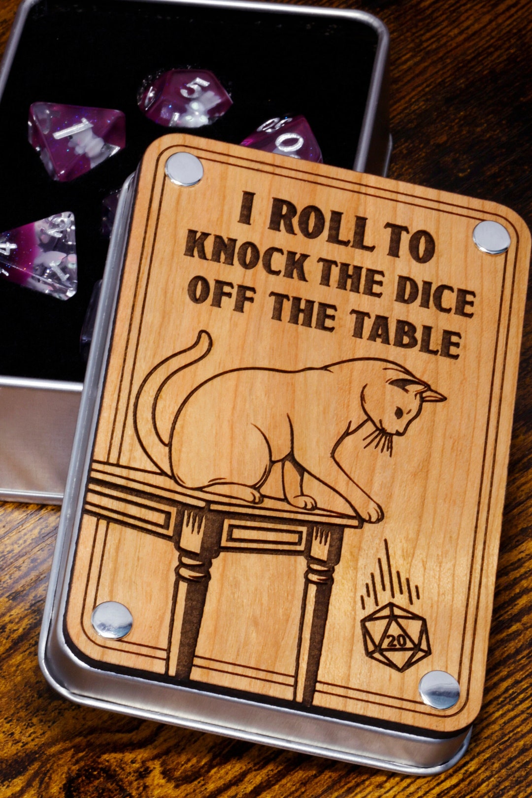 Dice Vault 'I Roll to Knock the Dice off the Table' Engraving, a ...