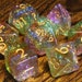 Rainbow Sparkle Dice Set Multicolored Glitter Layer , Translucent With ...