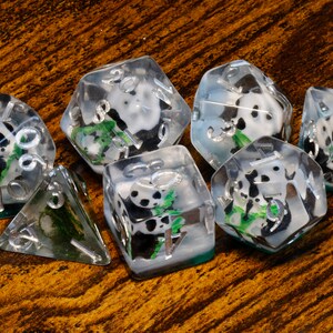 Panda-monium Dice Box and Panda Dice Set, 7 Polyhedral Dice for ...
