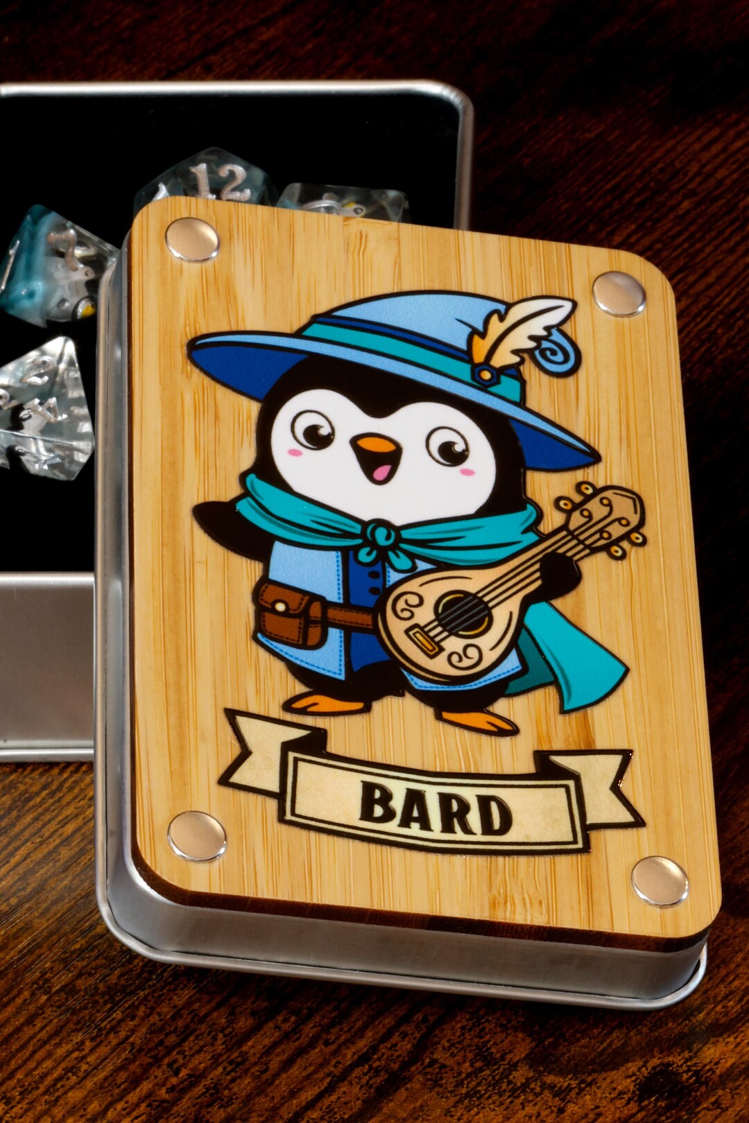 Penguin Bard Dice Box & Set – Musical Penguin With Lute for TTRPG, Rpgs ...