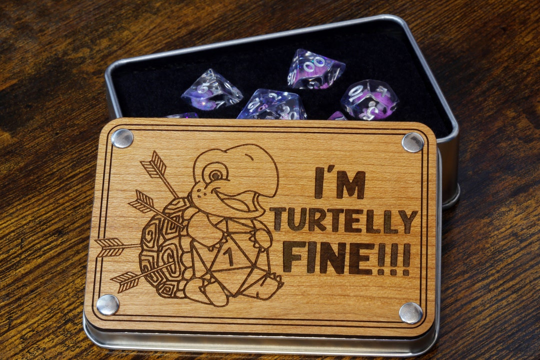 I'm Turtelly Fine Dice Box and Turtle Dice Set, Role Playing Games Dice ...