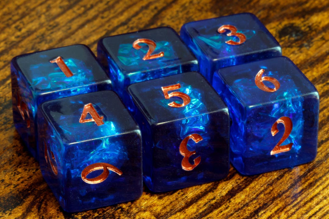 Cobalt Opal D6 Dice – Dark Blue With Holographic Inclusions ...