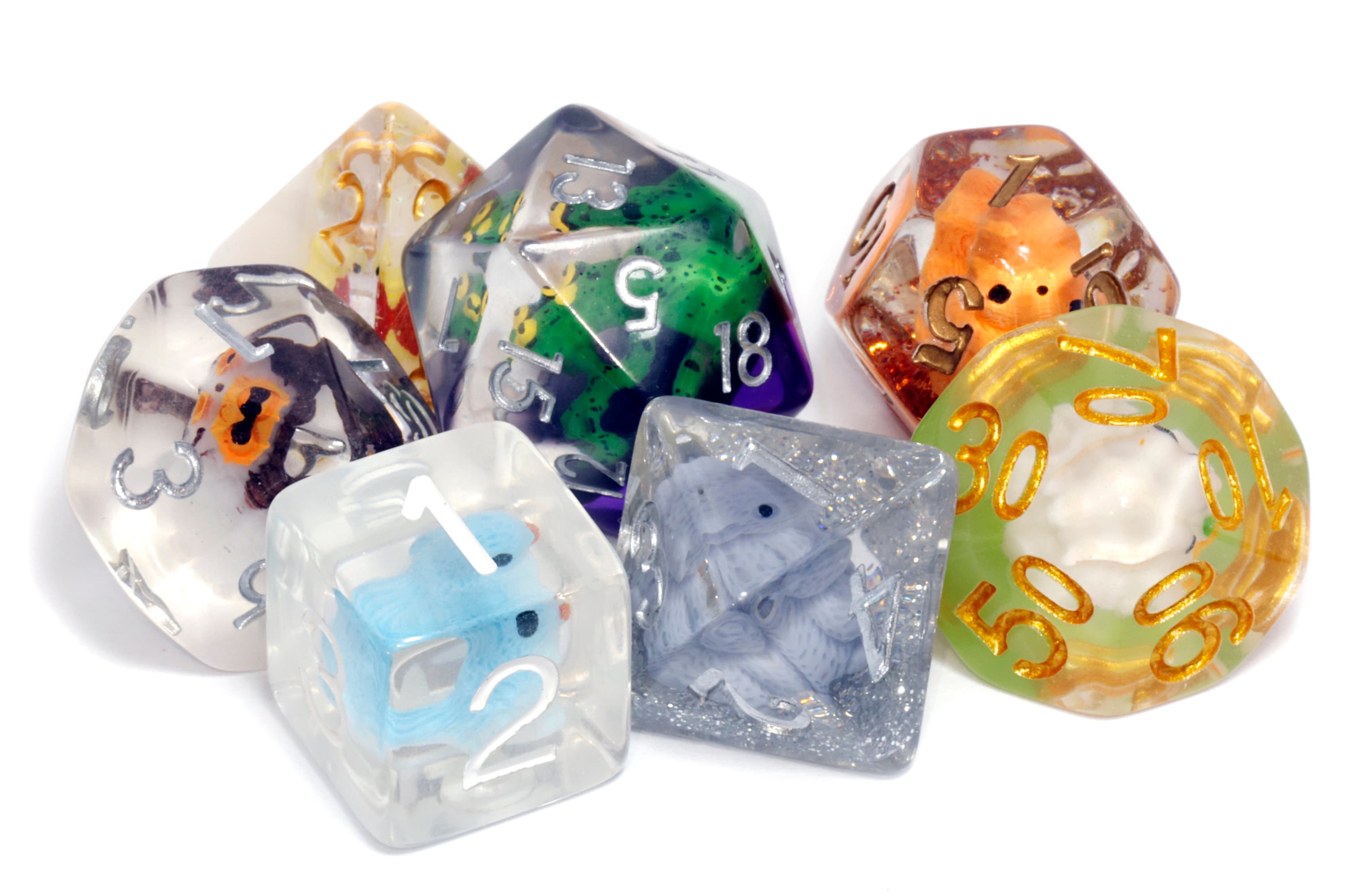Woodland Critters Dice Set and Box Game Kit – Mixed Animals Polyhedral ...