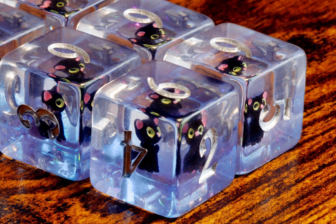 Black Cat D6 Dice, Black Cat Dice, Perfect for Tabletop Games and ...