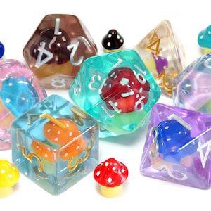Potions and Fungus, Nature-themed Dice Box Set for 7 Polyhedral Dice ...