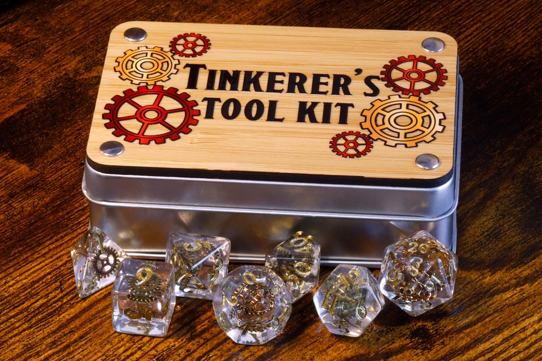 Tinkerer’s Tool Kit Dice Set and Box – Steampunk Dice With Gear Inclusions - Decorative Box - Etsy
