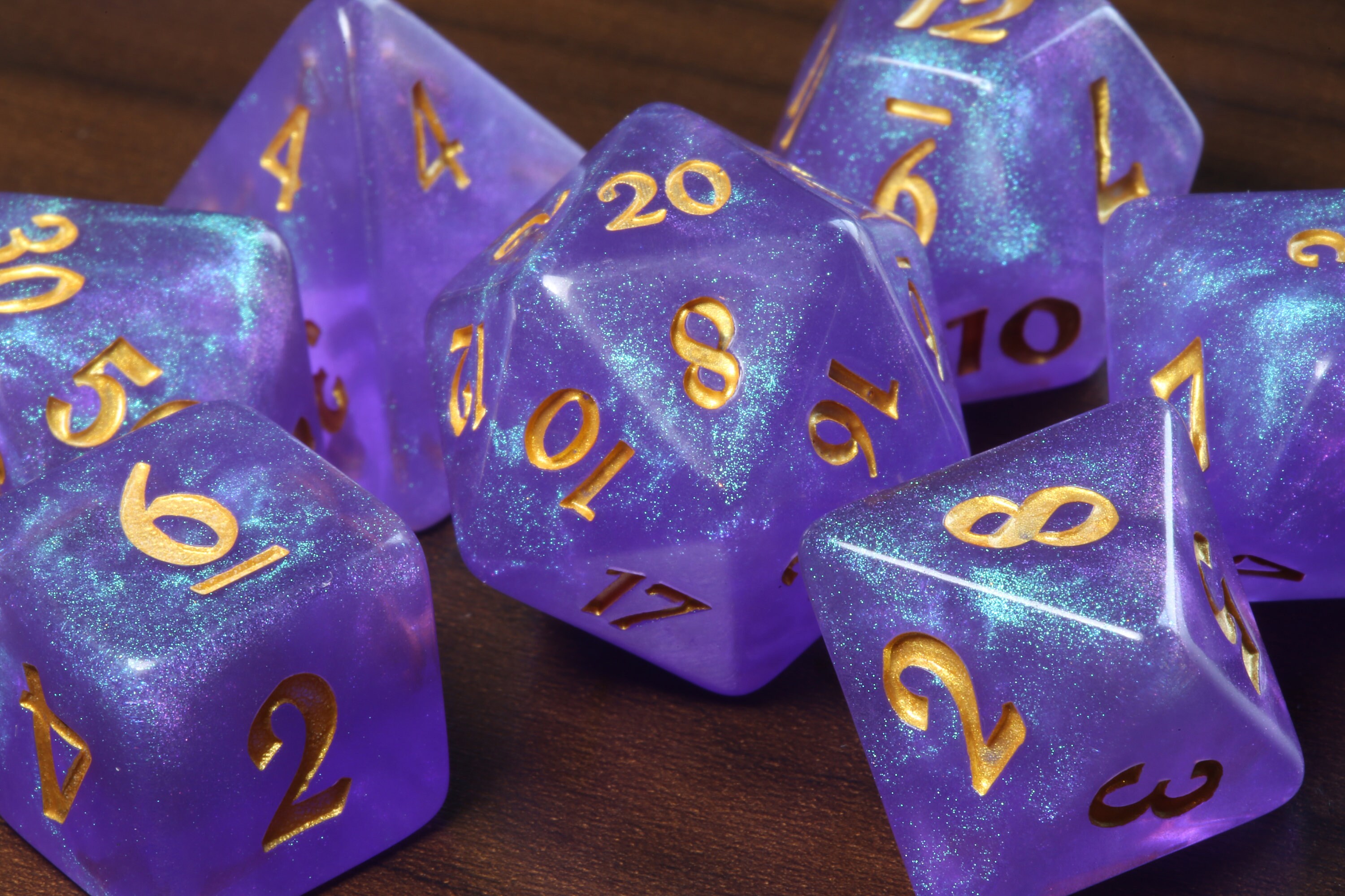Arcane Focus dice set DND Dice Purple Semi-translucent | Etsy