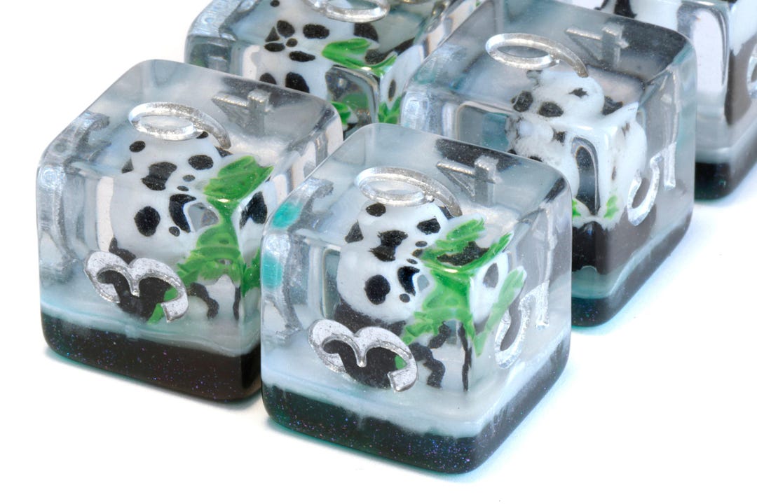 Lucky Panda D6 Dice – Panda Dice on Dark Green and Black Layer - Etsy
