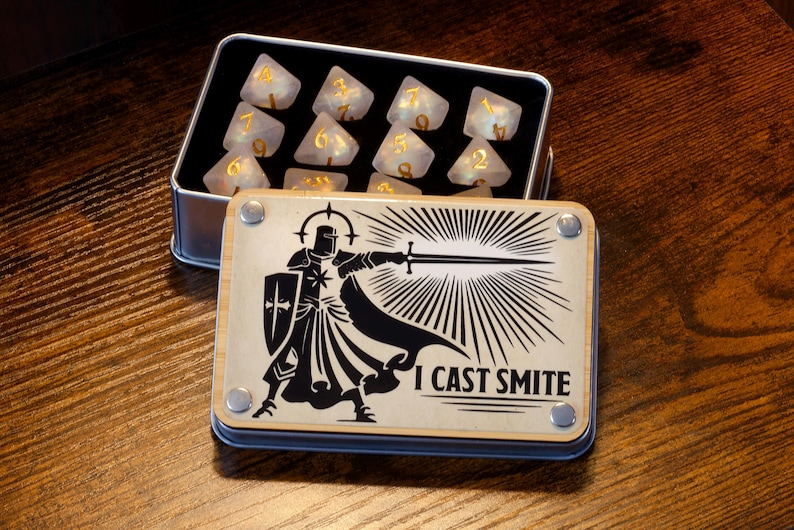 Paladin Smite D8 Dice Set & Decorative Box – Frosted White for Paladin ...