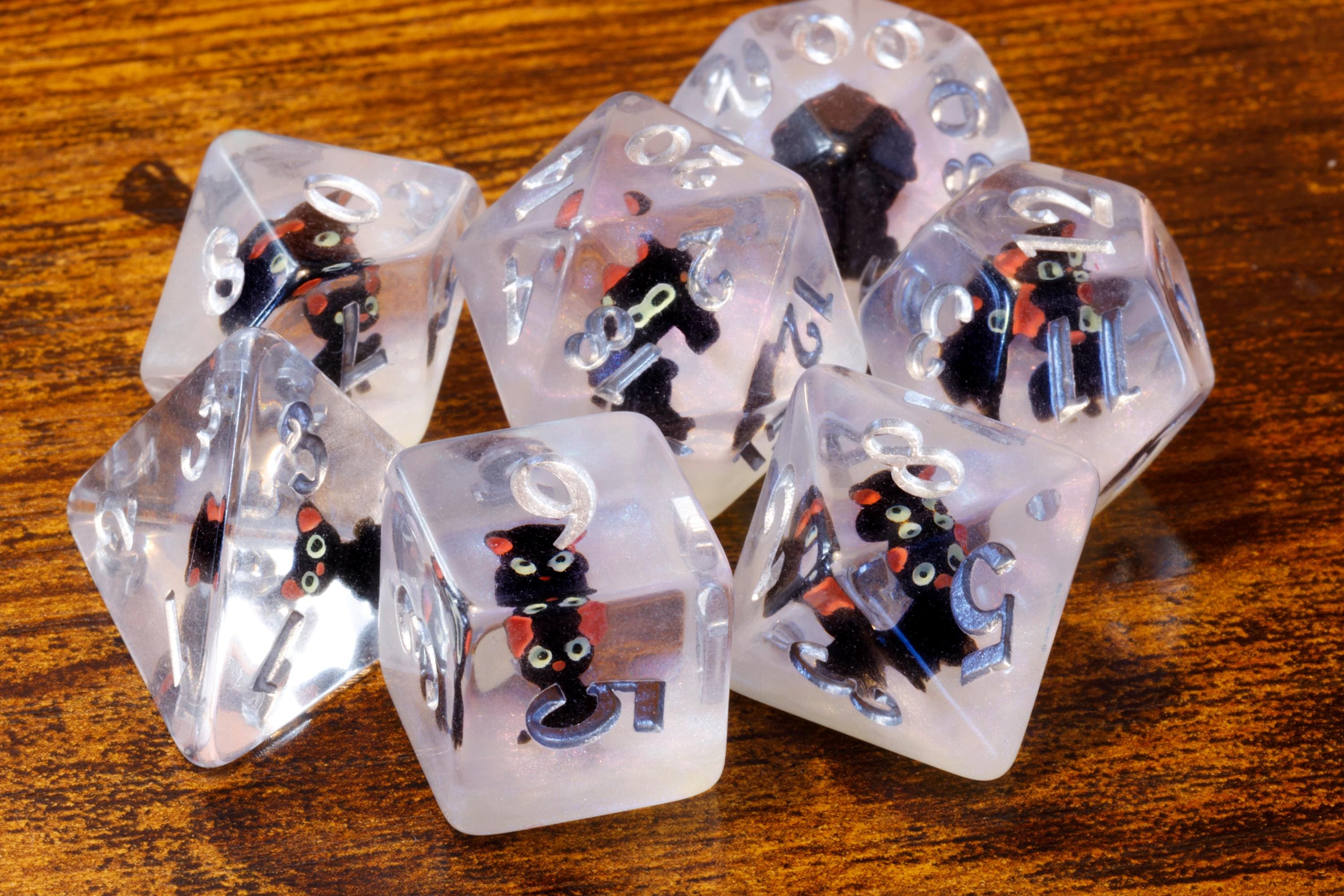 Critical Bite! Dice Box and Black Cat Dice Set - Perfect for Dungeons ...