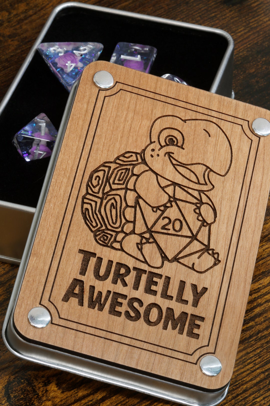 Turtelly Awesome Dice Box and Turtle Dice Set, Role Playing Games Dice ...