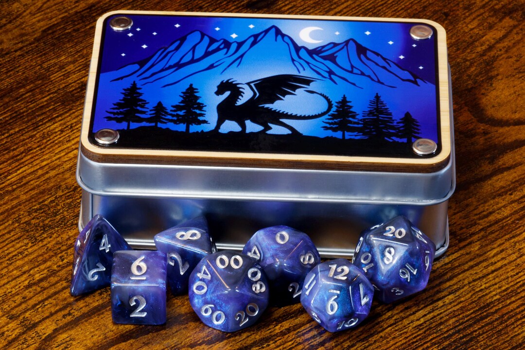 Lunar Dragon Dice Box With Morpheus Wings Dice Set, Dragonborn Dice ...