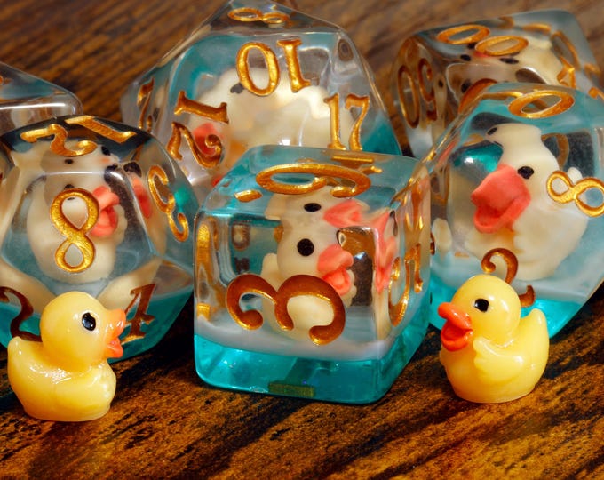 Ducky Dnd Dice Set | Critical Role D20 Polyhedral Duck Dice Set for ...