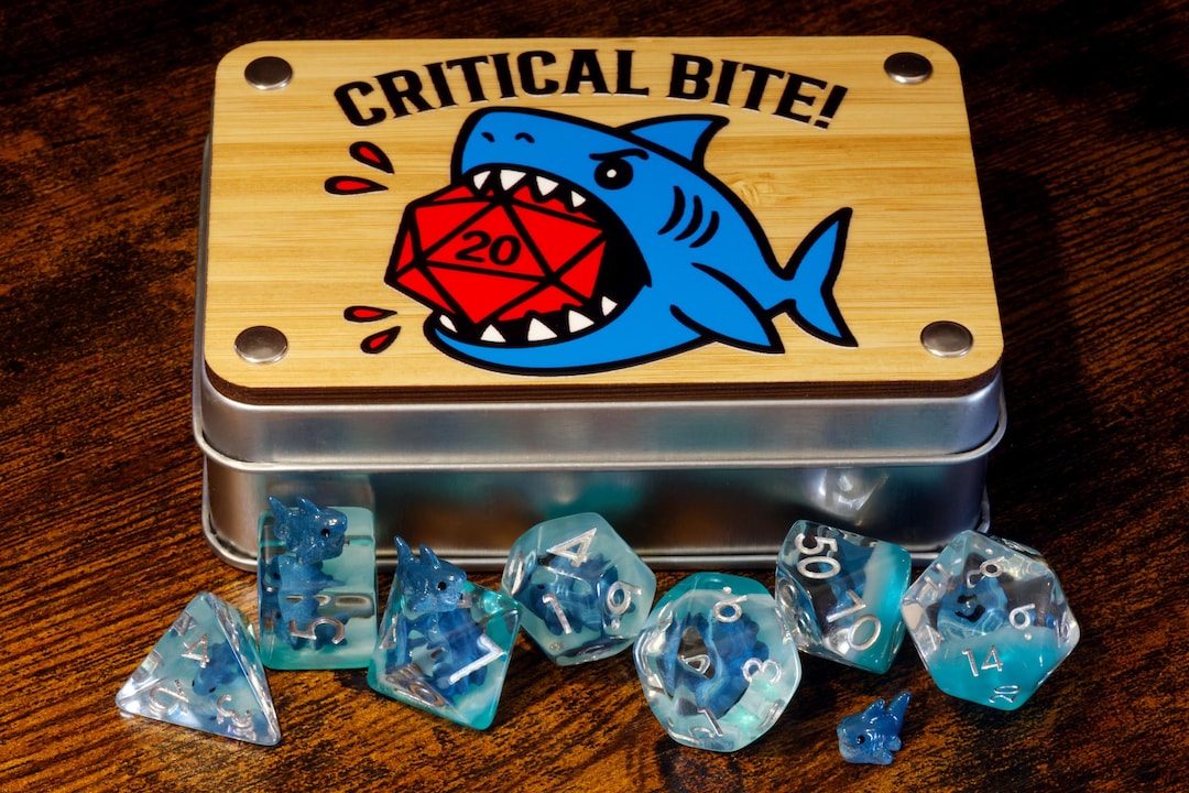 Critical Bite Decorative Box & Shark Dice – Dice Set With Shark Inside ...