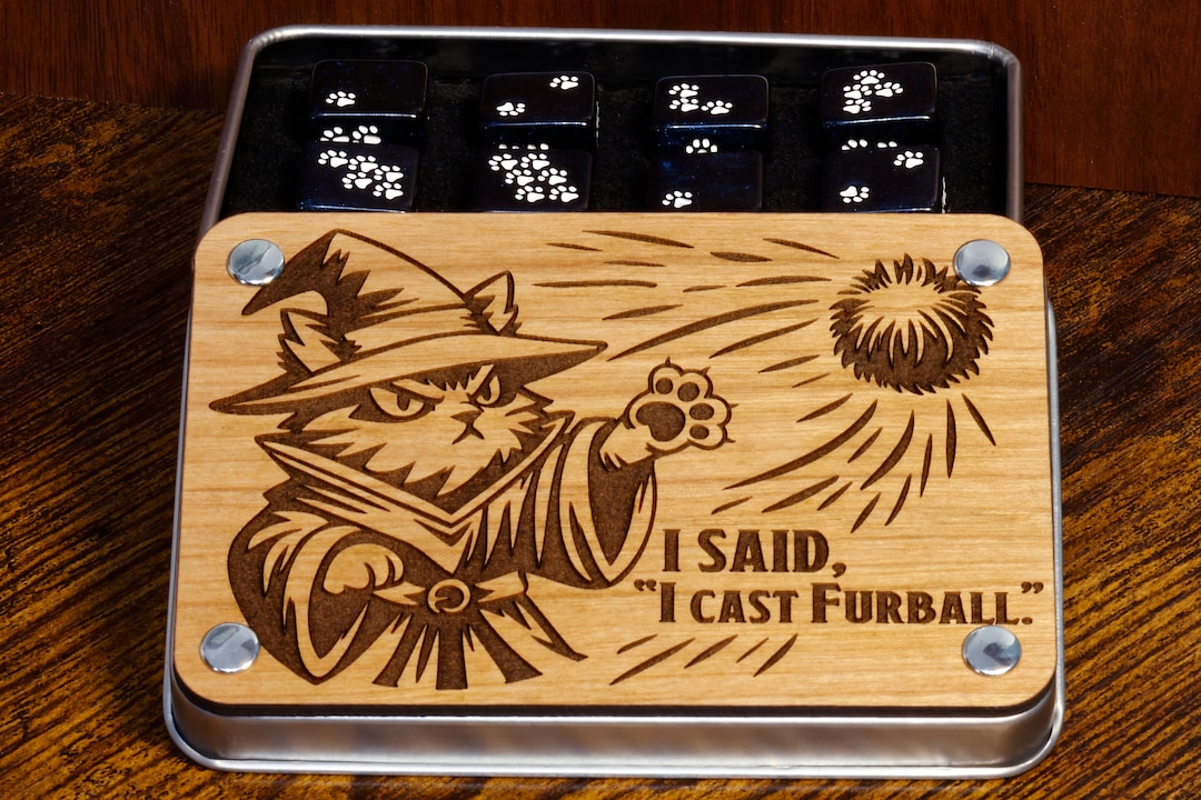 I Cast Furball Dice Box and D6 Dice Dice Dnd - Etsy
