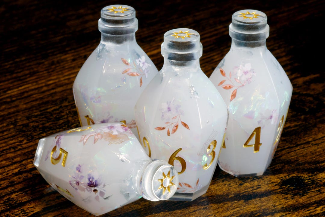 Serenity Bloom Elixir D6 Potion Dice Sharp-edged Floral D6 for Dnd and ...