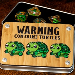 Green Turtle Dice Set and Box Game Kit – Transparent With Green Turtle ...