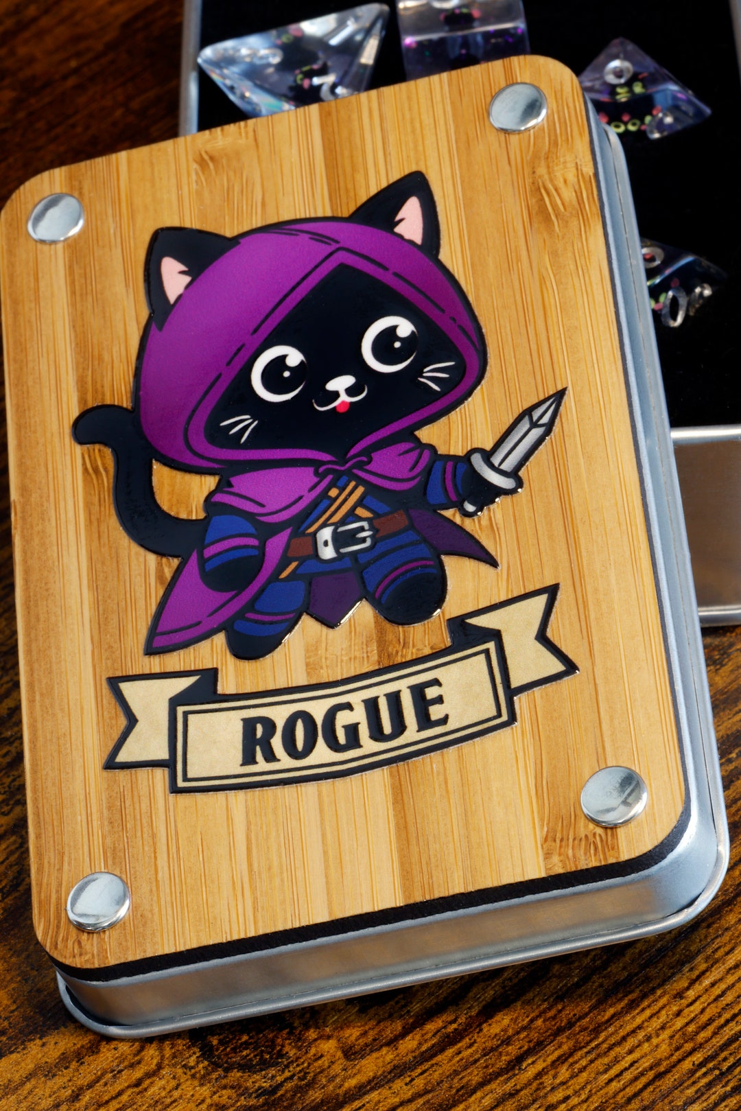 Rogue Dice Box and Black Cat Dice Set - Perfect for Dungeons & Dragons ...