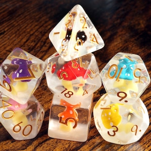 Mushroom Dice Vault and Multicolored Mushroom Dice Set, Dice Set ...