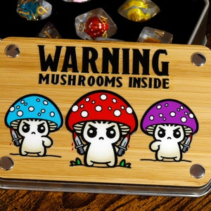 Mushroom Dice Vault and Multicolored Mushroom Dice Set, Dice Set ...