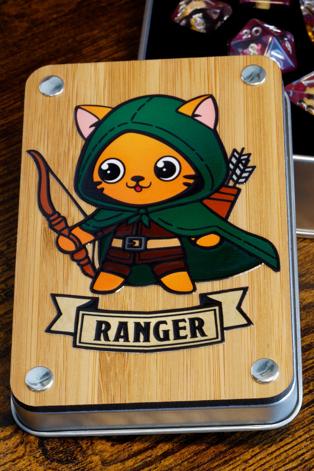 Ranger Dice Box With Orange Tabby Dice Set - Exclusive Design for ...