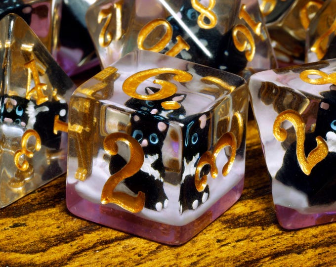 Kitty Cat RPG Dice Set - Etsy
