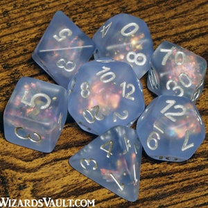 Frost Faerie Dice Set - Blue Frosted Dice Set With Holographic Foil ...
