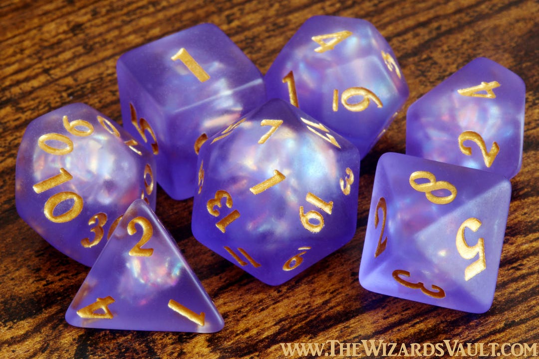Mystic Soul Shard Dice Set - Purple Holographic Inclusions , Frosted ...