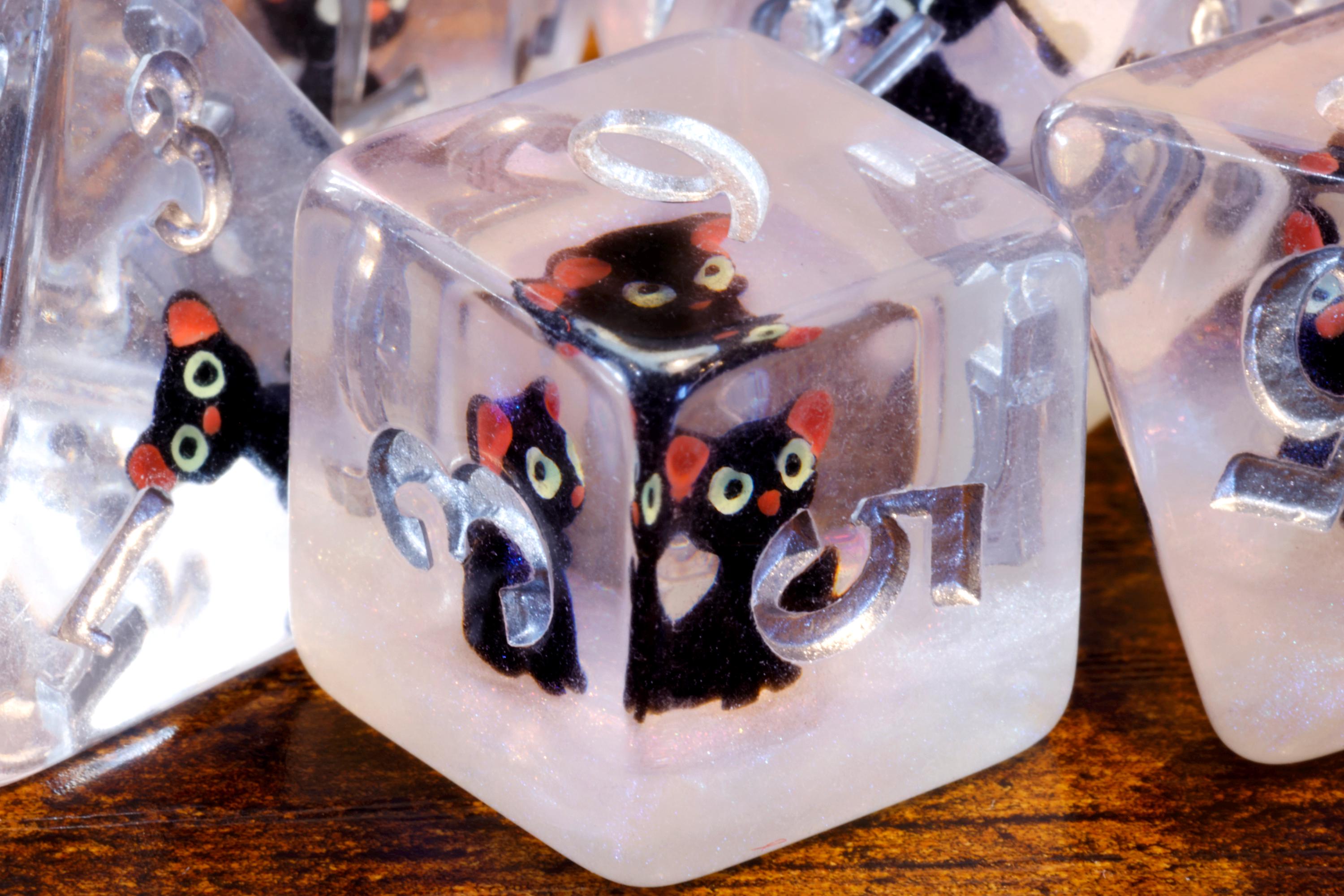 Critical Bite! Dice Box and Black Cat Dice Set - Perfect for Dungeons ...