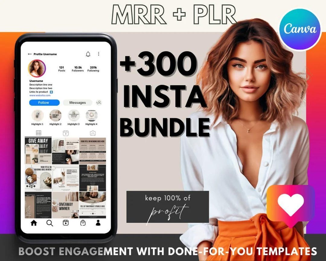 Instagram Canva Template Bundle With Master Resell Rights Done-for-you Social Media Template ...