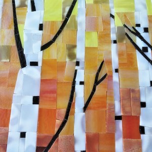 Fall Birch Trees - Glass on Glass Mosaic - Etsy