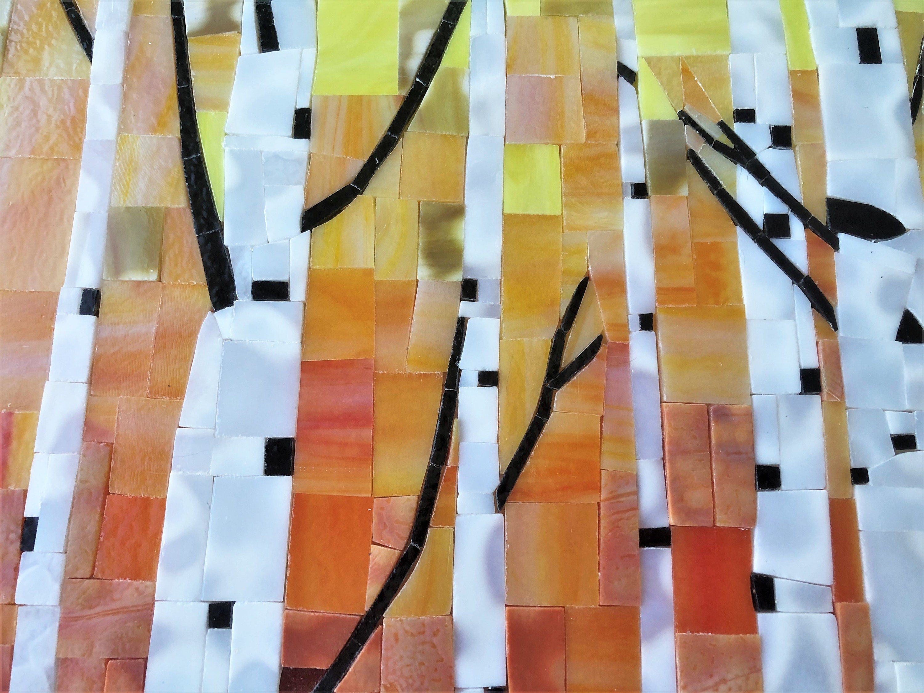 Fall Birch Trees - Glass on Glass Mosaic - Etsy