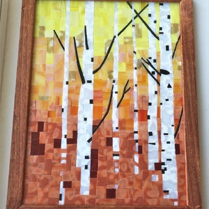Fall Birch Trees - Glass on Glass Mosaic - Etsy
