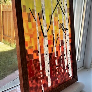 Fall Birch Trees - Glass on Glass Mosaic - Etsy
