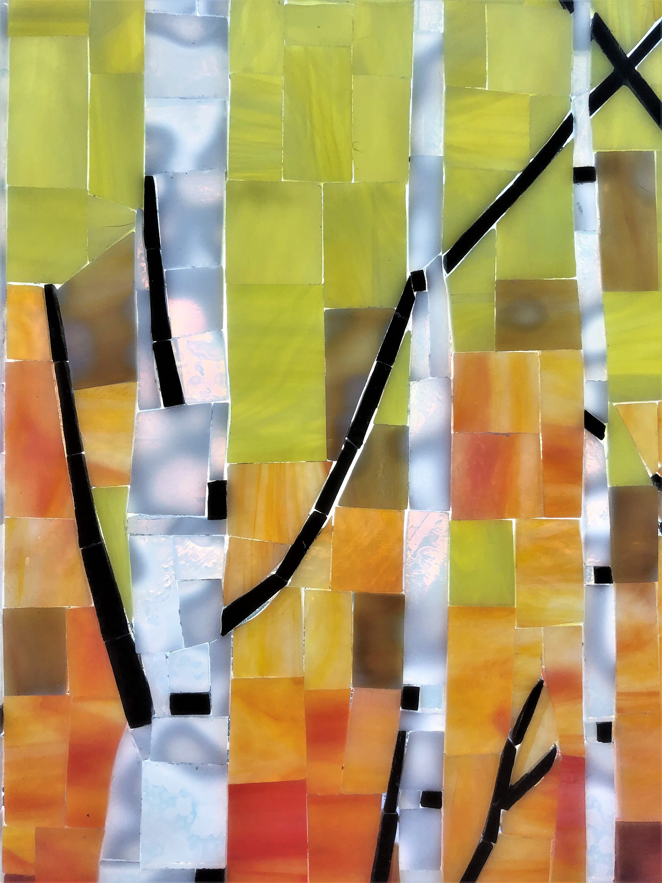 Fall Birch Trees - Glass on Glass Mosaic - Etsy